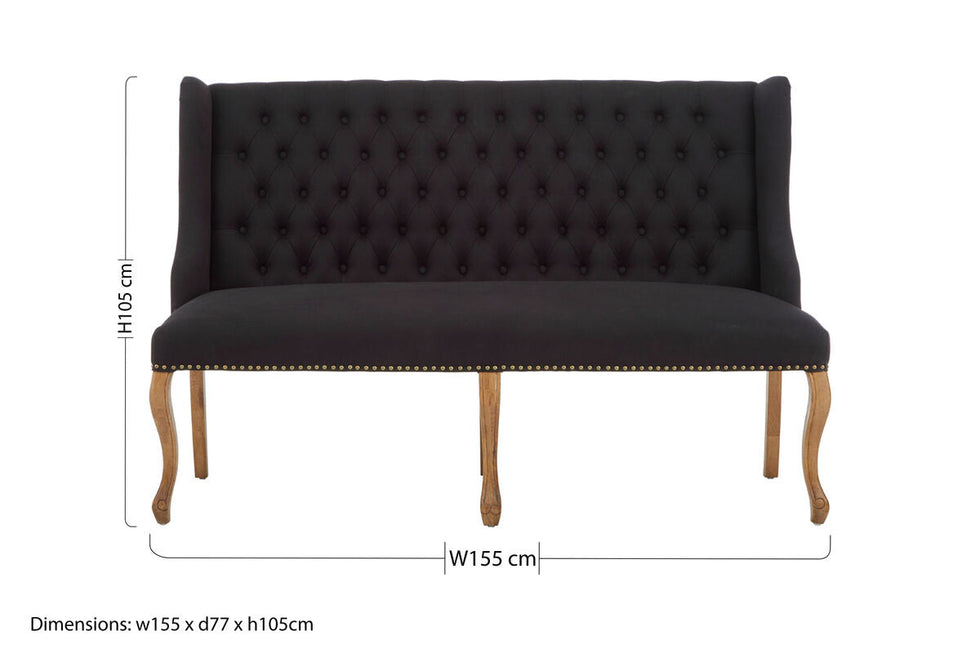 Harrison Black 2 Seat Bench Sofa – Bargainia.com