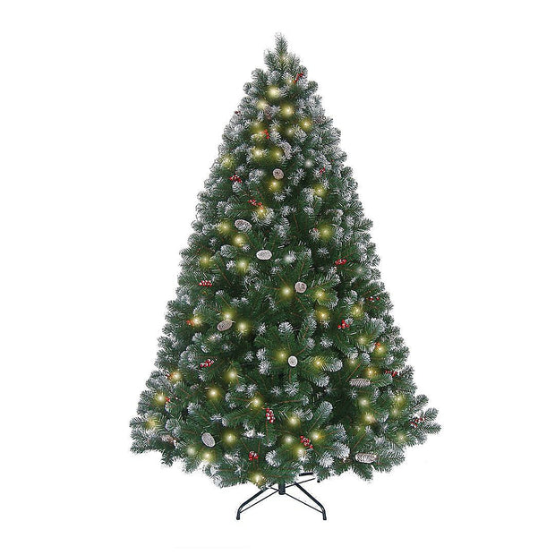 7FT Frosted Pre-Lit Berry Christmas Tree – Bargainia.com
