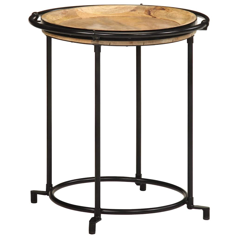 2 Piece Side Table Set Solid Wood Mango – Bargainia.com