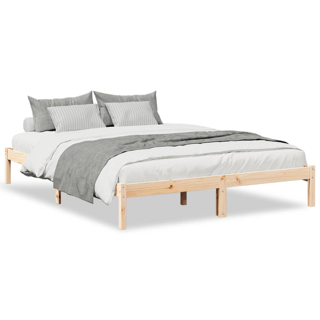 Extra Long Bed Frame without Mattress 140x220 cm Solid Wood Pine ...