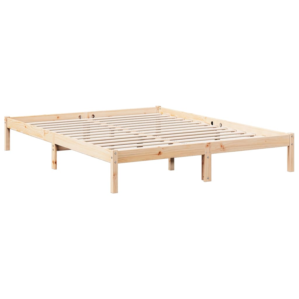 Extra Long Bed Frame without Mattress 140x220 cm Solid Wood Pine ...