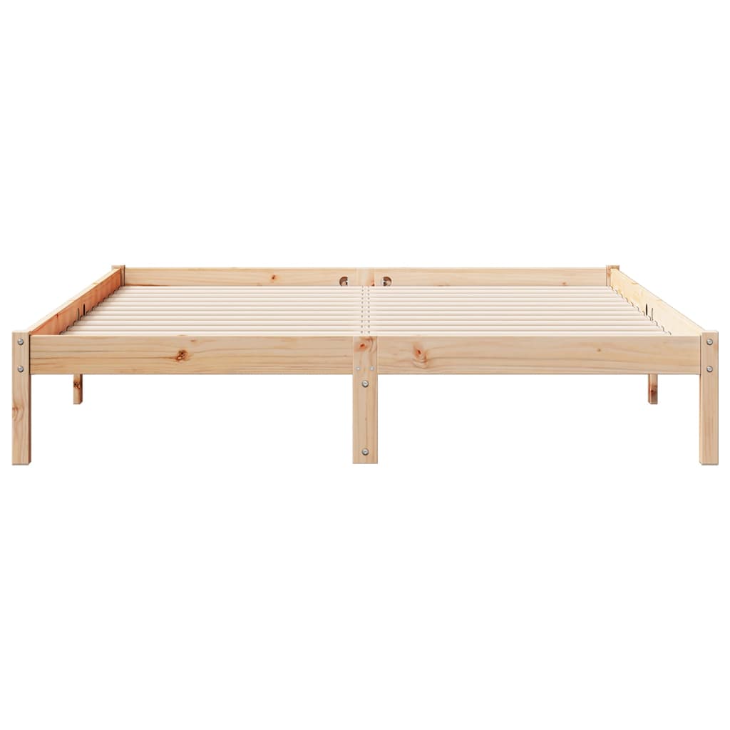 Extra Long Bed Frame without Mattress 140x220 cm Solid Wood Pine ...