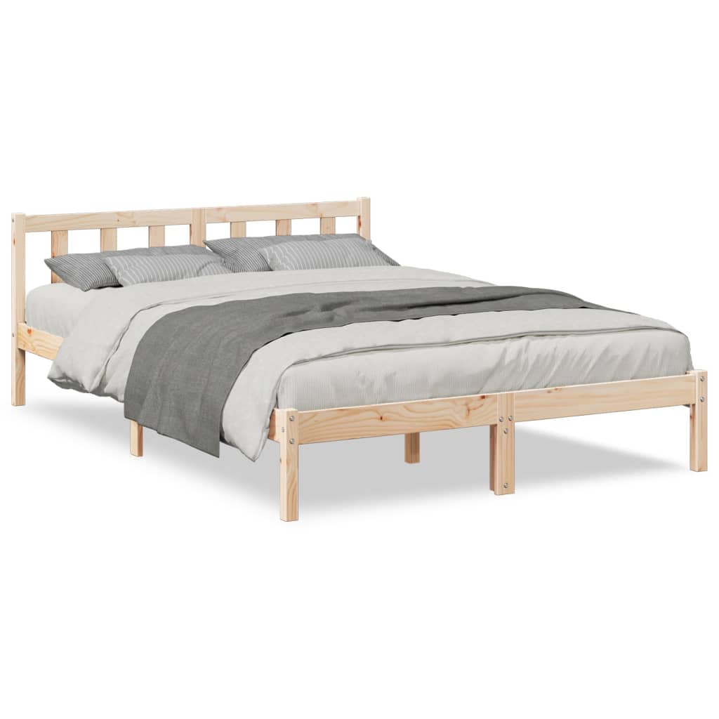 Extra Long Bed Frame without Mattress 160x210 cm Solid Wood Pine ...