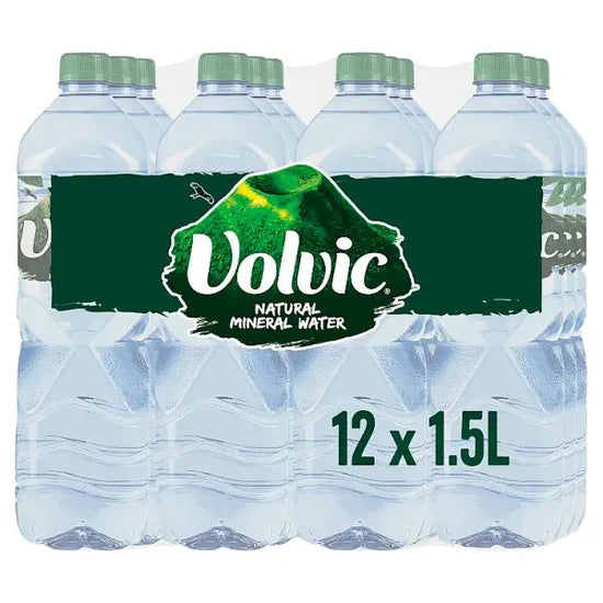 Volvic Water Bottles 12 x 1.5L | Premium Natural Volcanic Water ...