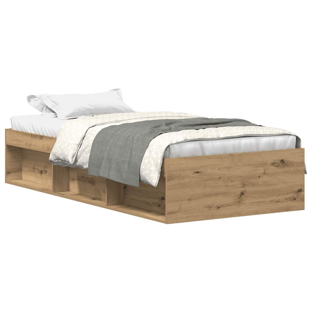 Bed Frame without Mattress Artisan Oak 90x190 cm Single Engineered Woo ...