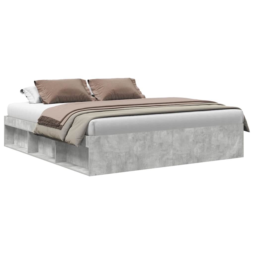 Bed Frame without Mattress Concrete Grey 180x200 cm Super King Super K ...