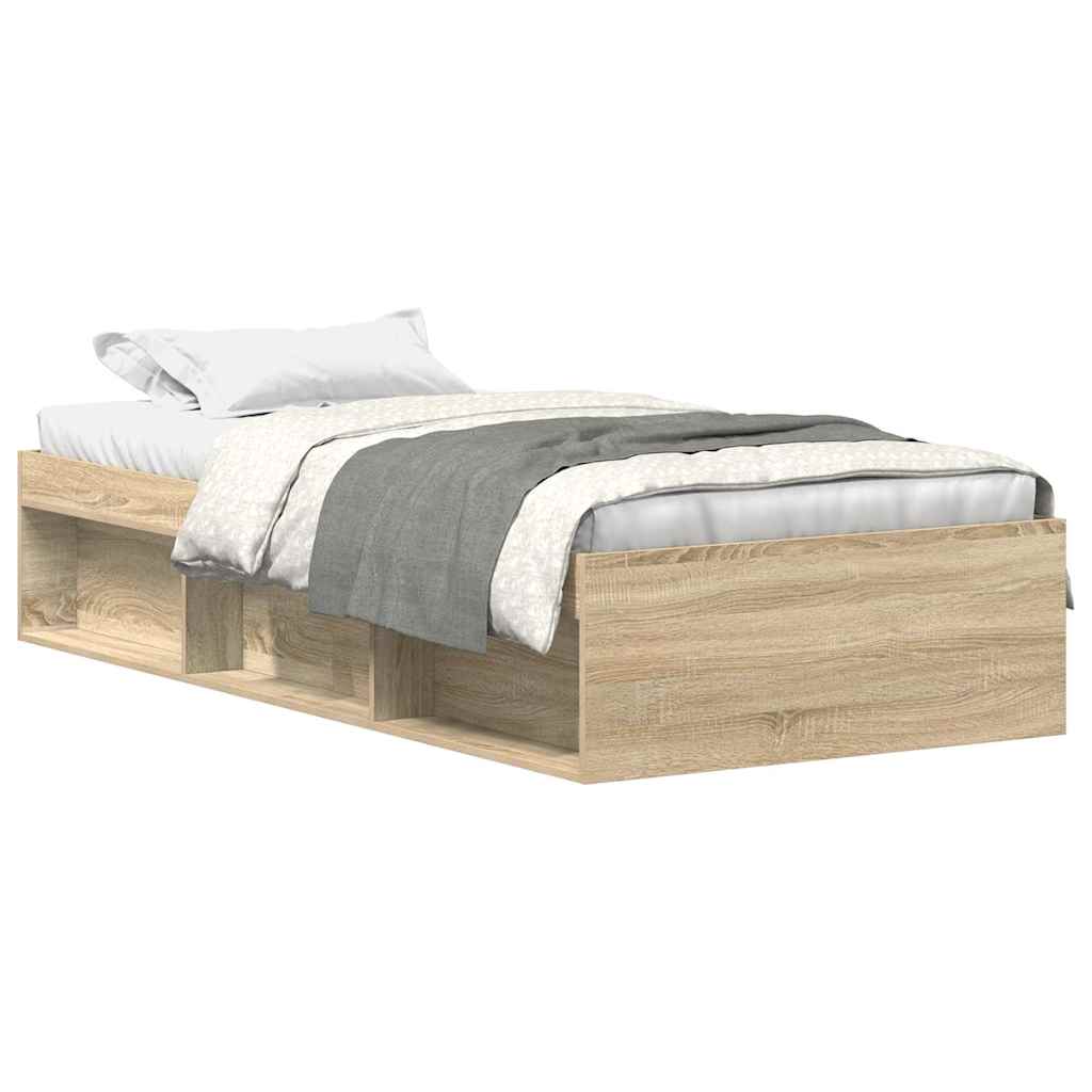 Bed Frame without Mattress Sonoma Oak 100x200 cm – Bargainia.com