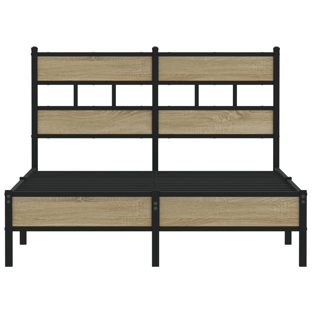 Bed Frame without Mattress Sonoma Oak 120x200 cm Engineered Wood ...