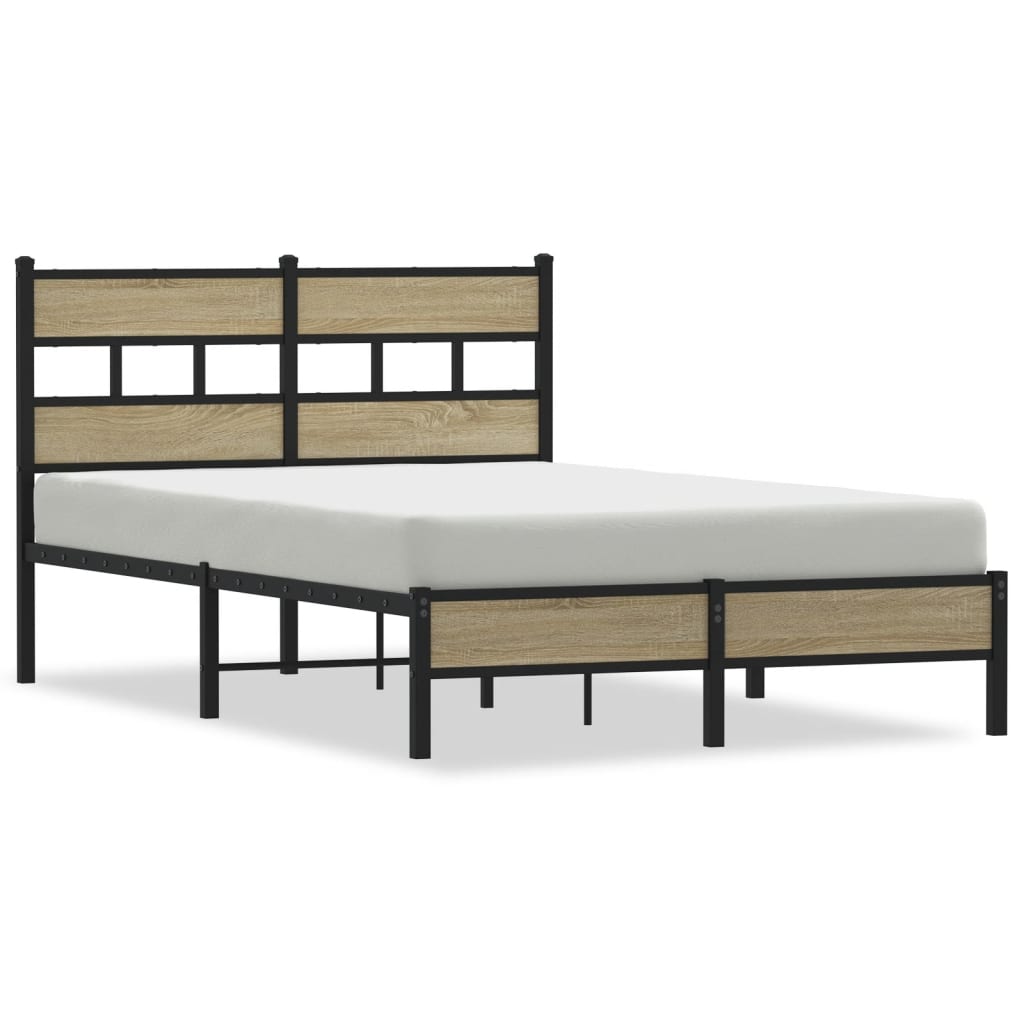 Bed Frame without Mattress Sonoma Oak 120x200 cm Engineered Wood ...
