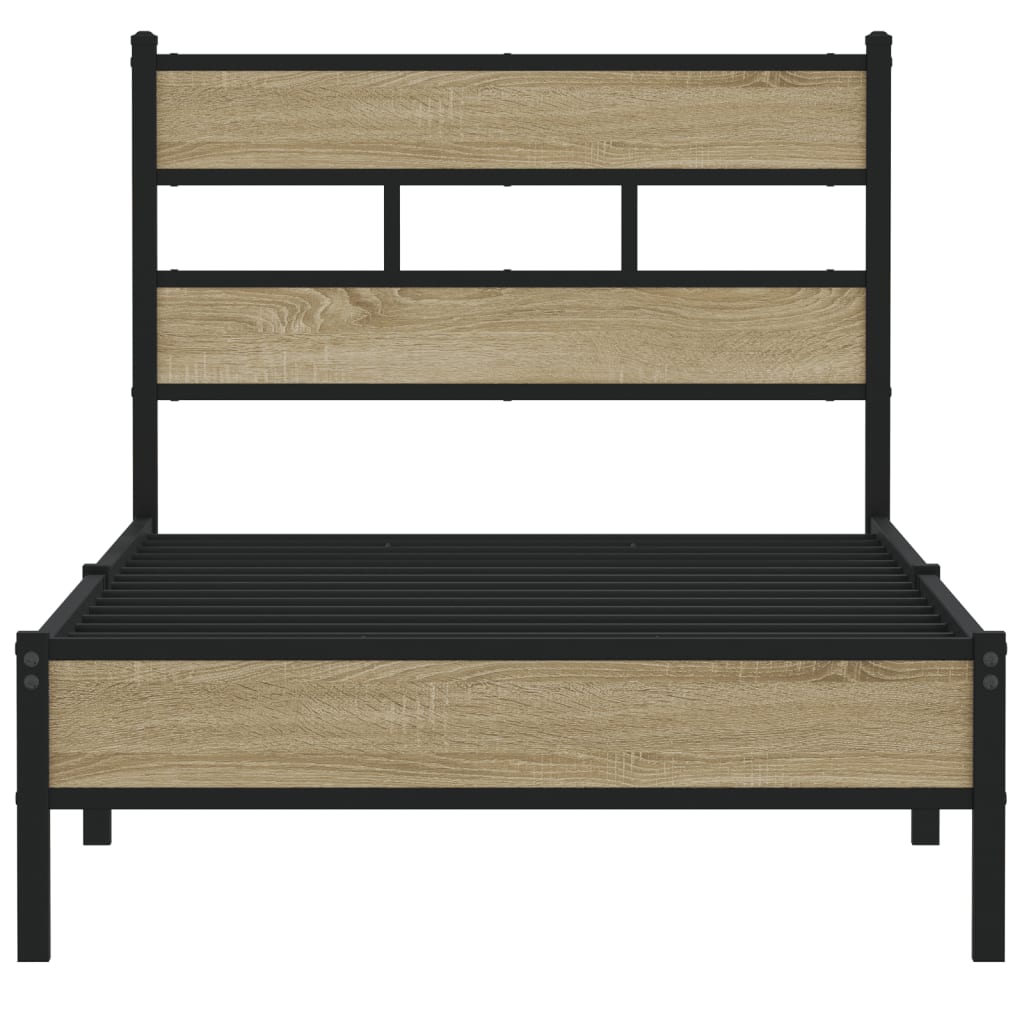 Bed Frame without Mattress Sonoma Oak 75x190 cm Small Single Engineere ...