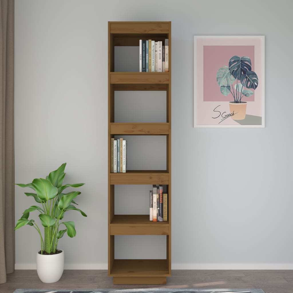 Book Cabinet/Room Divider Honey Brown 40x35x167 cm Solid Wood Pine ...
