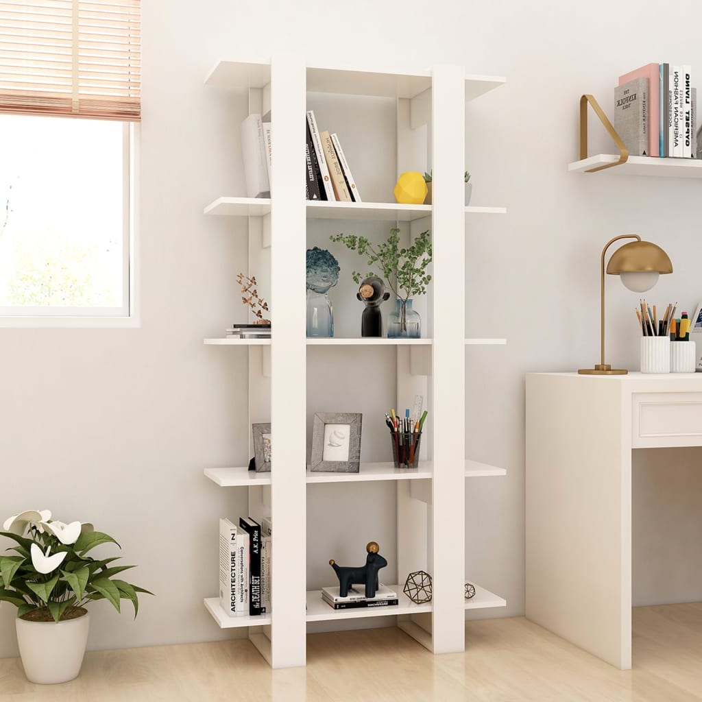 Book Cabinet/Room Divider White 80x30x160 cm Engineered Wood ...