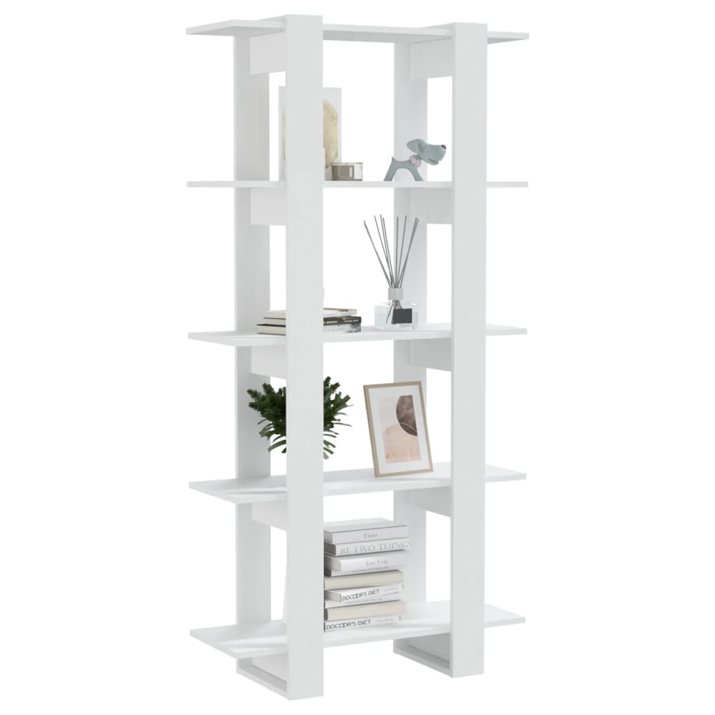 Book Cabinet/Room Divider White 80x30x160 cm Engineered Wood ...