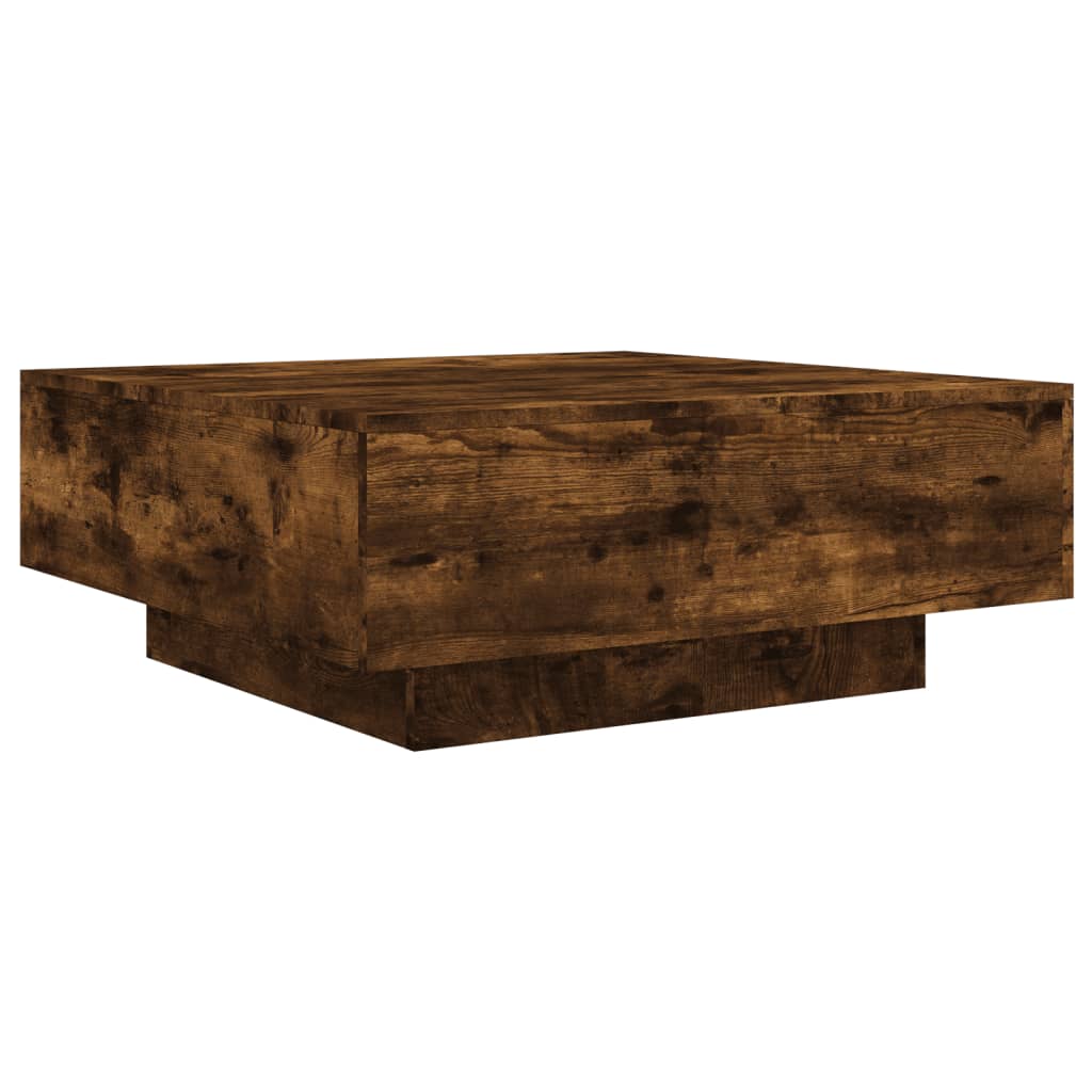 Coffee Table Smoked Oak 80x80x31 cm Engineered Wood – Bargainia.com