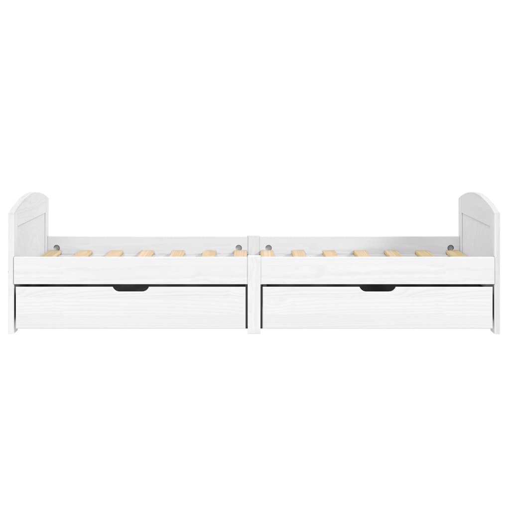 Day Bed with 2 Drawers without Mattress "IRUN" White 90x200 cm ...
