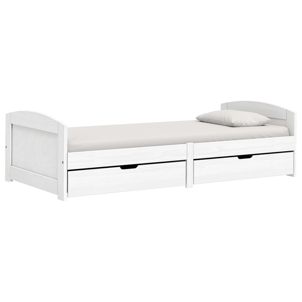 Day Bed with 2 Drawers without Mattress "IRUN" White 90x200 cm ...