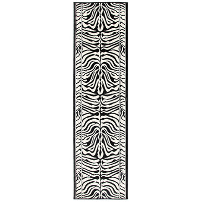 Bargainia Zebra Print Runner Rug | Hessian Backed Flexible Stair ...