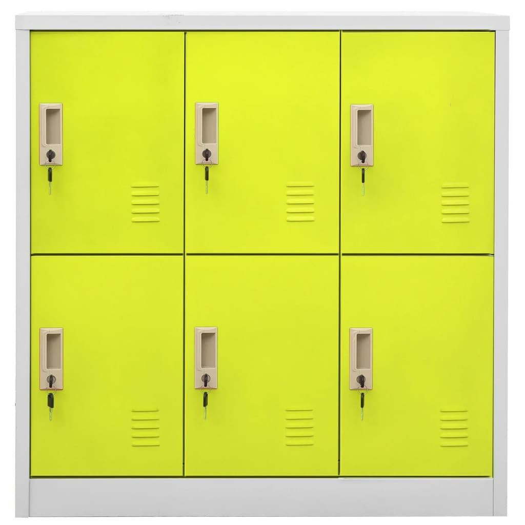 Locker Cabinets 5 pcs Light Grey and Green 90x45x92.5 cm Steel ...