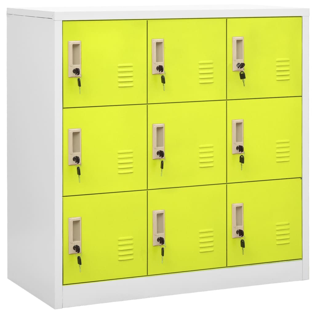Locker Cabinets 5 pcs Light Grey and Green 90x45x92.5 cm Steel ...