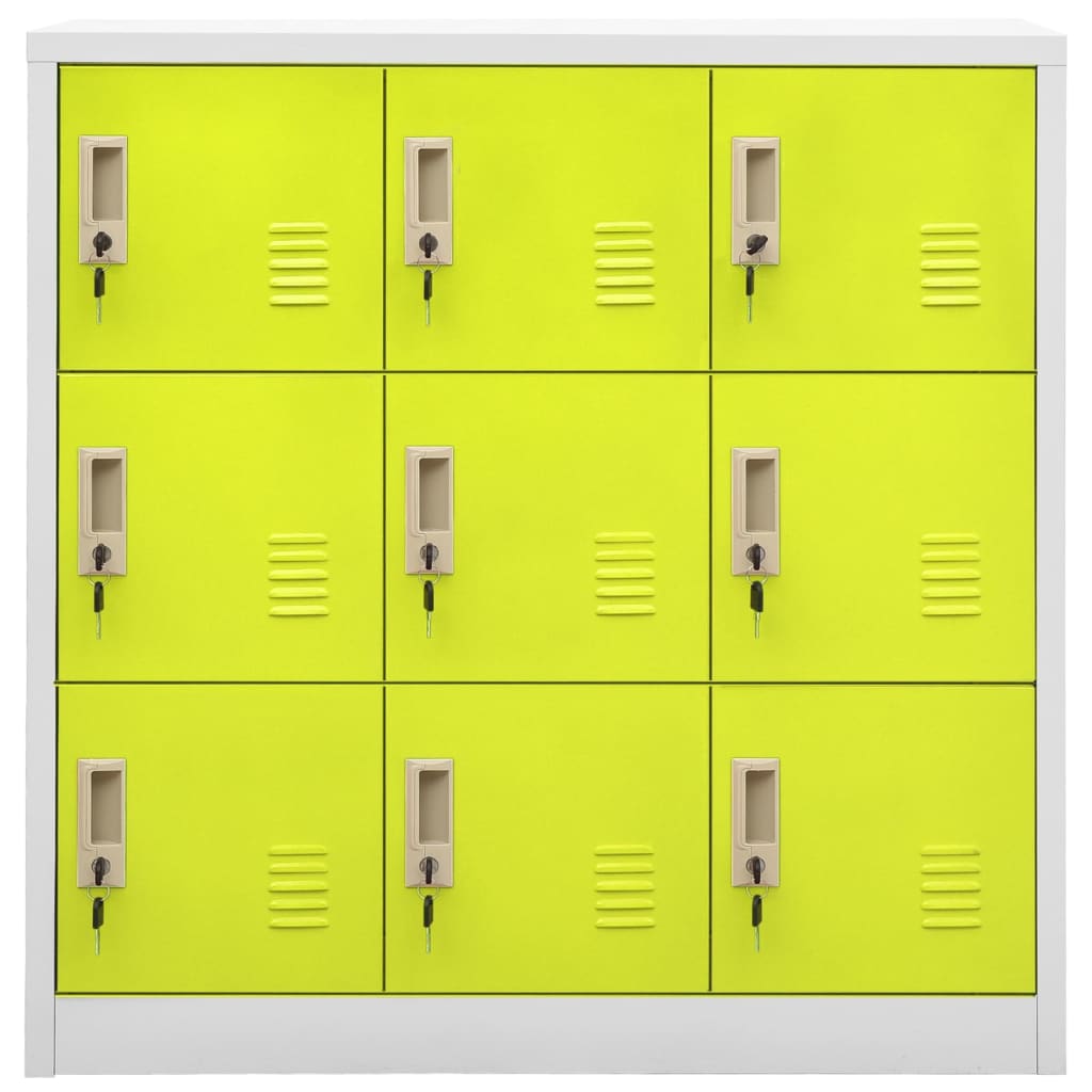 Locker Cabinets 5 pcs Light Grey and Green 90x45x92.5 cm Steel ...