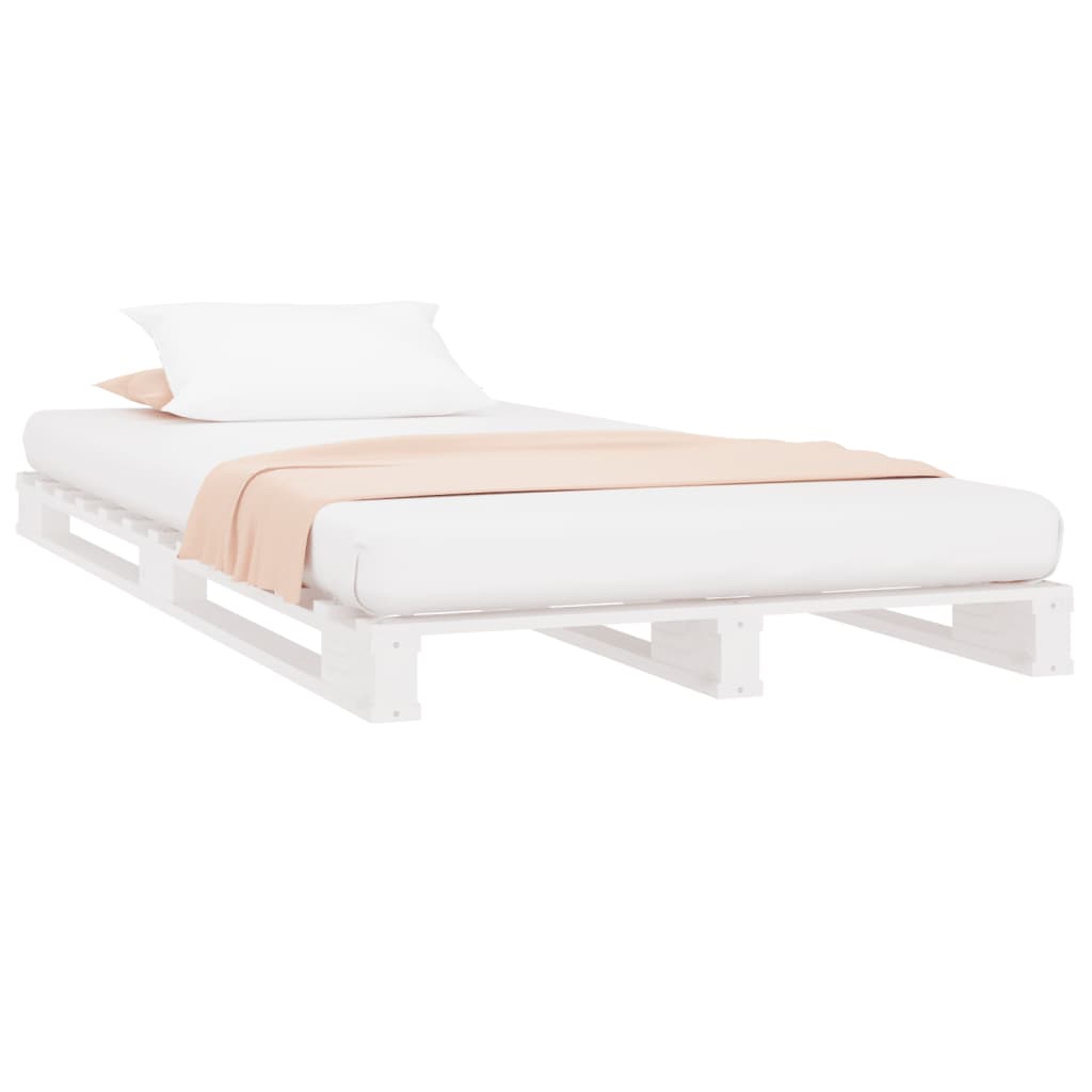 Pallet Bed without Mattress White 90x200 cm Solid Wood – Bargainia.com