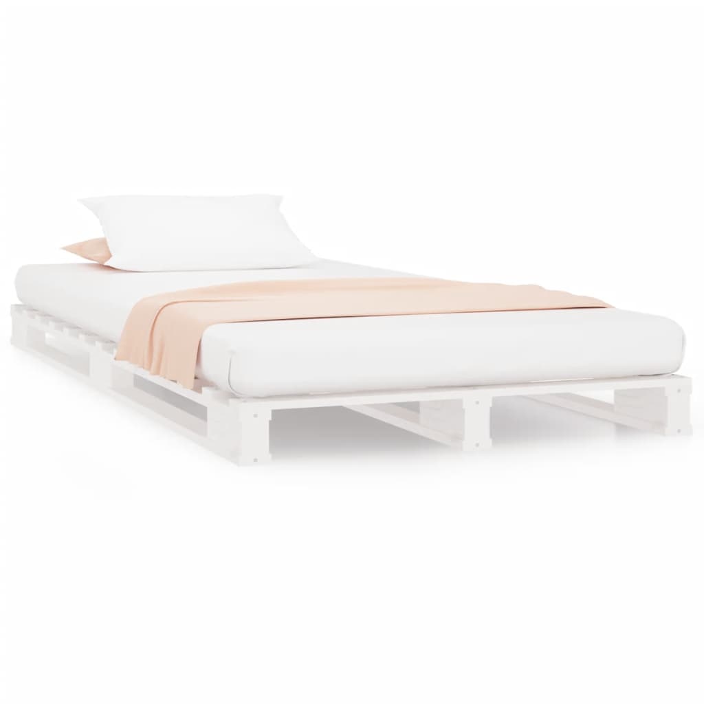Pallet Bed without Mattress White 90x200 cm Solid Wood – Bargainia.com
