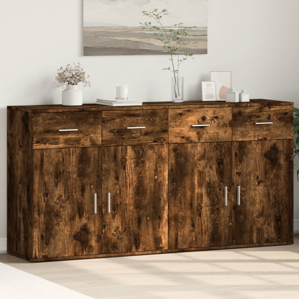 Sideboards 2 pcs Smoked Oak 79x38x80 cm Engineered Wood – Bargainia.com