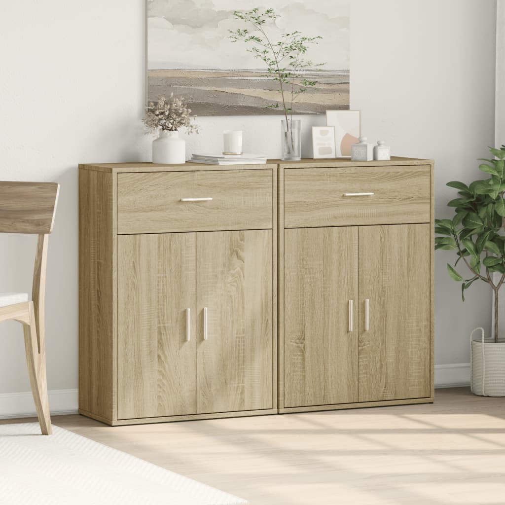 Sideboards 2 pcs Sonoma Oak 60x30x84 cm Engineered Wood – Bargainia.com