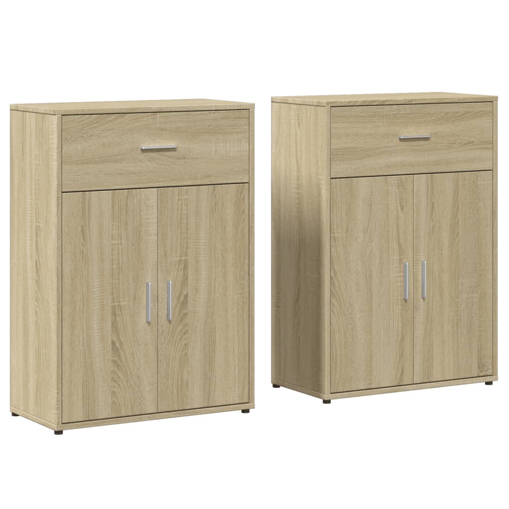 Sideboards 2 pcs Sonoma Oak 60x30x84 cm Engineered Wood – Bargainia.com