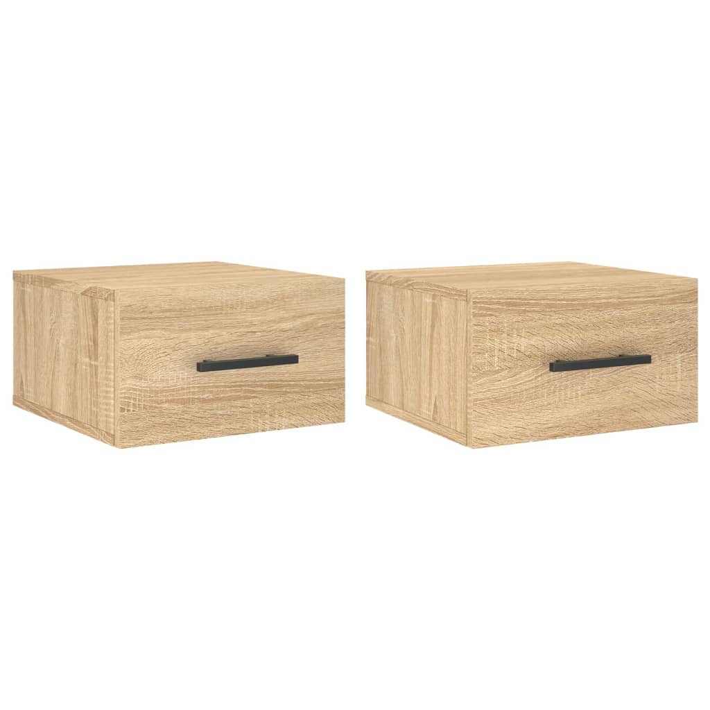 Wall-mounted Bedside Cabinets 2 pcs Sonoma Oak 35x35x20 cm – Bargainia.com