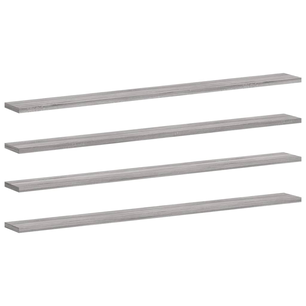 Wall Shelves 4 pcs Grey Sonoma 100x10x1.5 cm Engineered Wood ...